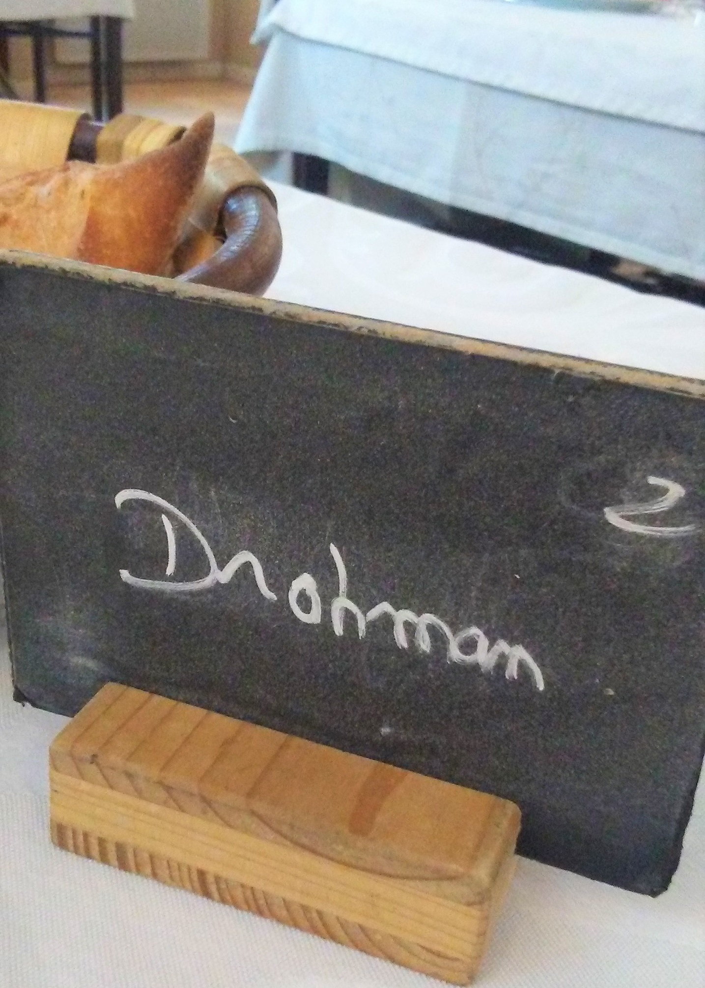 Fontaine Table sign – Jim Drohman